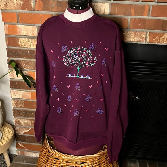 morning sun | Sweaters | Vintage Cottage Core Embroidered Crew Neck ...